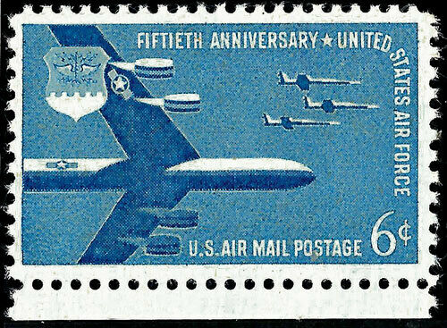 1957 50th Anniversary Of Air Force Airmail Single 6c Postage Stamp Sco ...